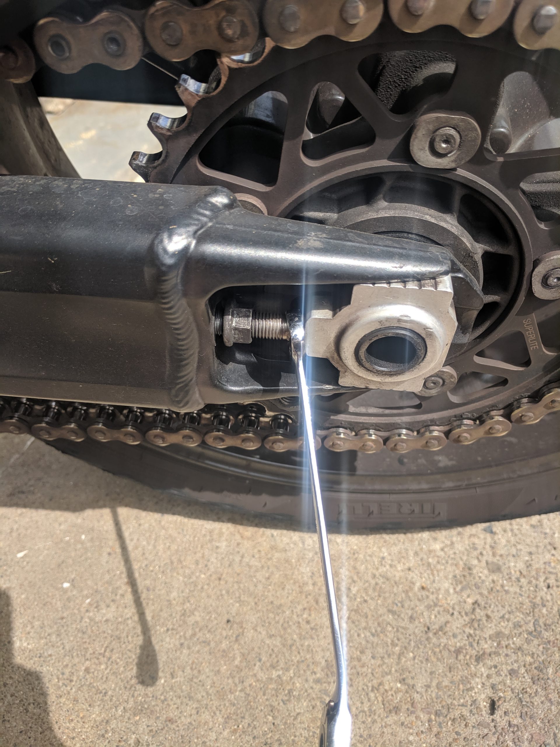 Motorcycle Chain Adjustment KTM SuperDuke 990 - Horsepower Hub